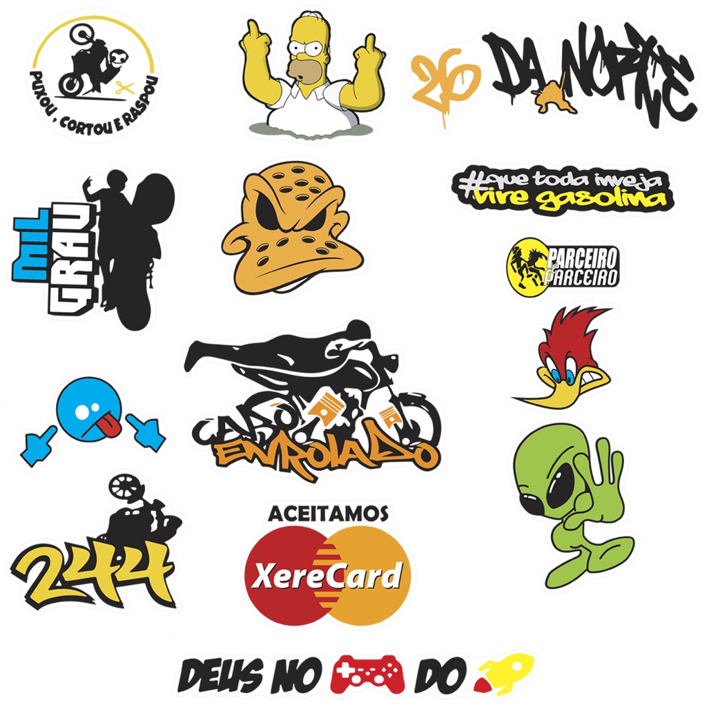 Kit Cartela De Adesivos Moto Motocross Carro Bike Caminhão | Shopee Brasil