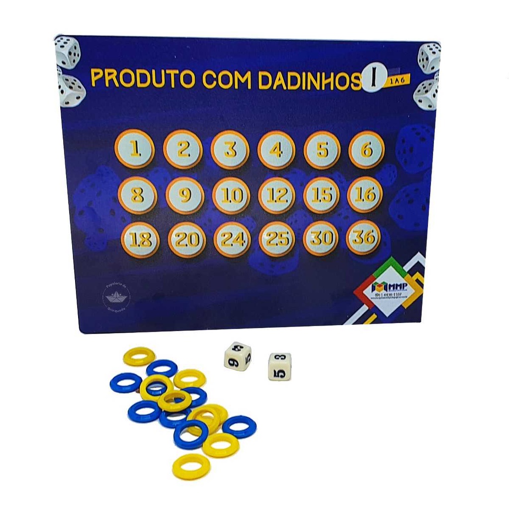 Jogo Tabuada Produto Dadinhos I MMP Brinquedo Pedagogico | Shopee Brasil