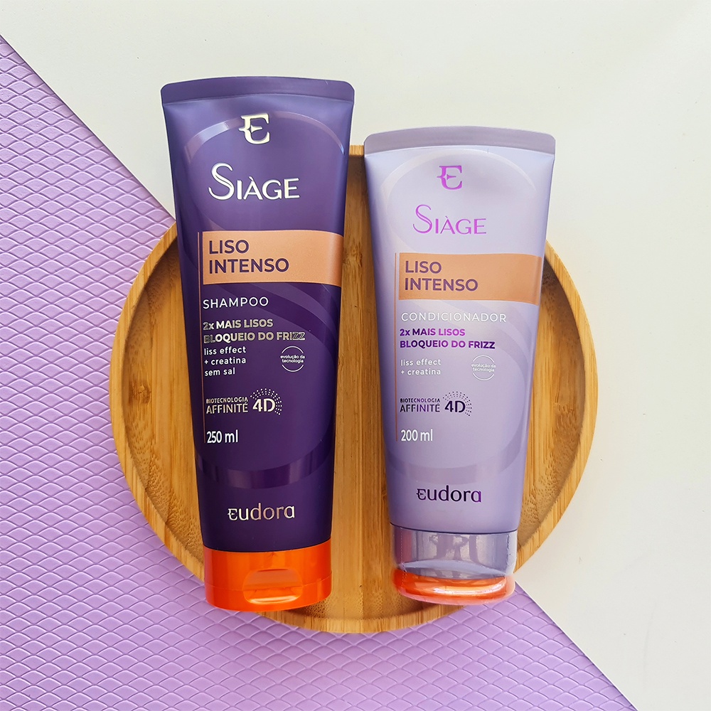 Kit Siage Eudora Liso Intenso Shampoo 250ml + Condicionador 200ml Para ...