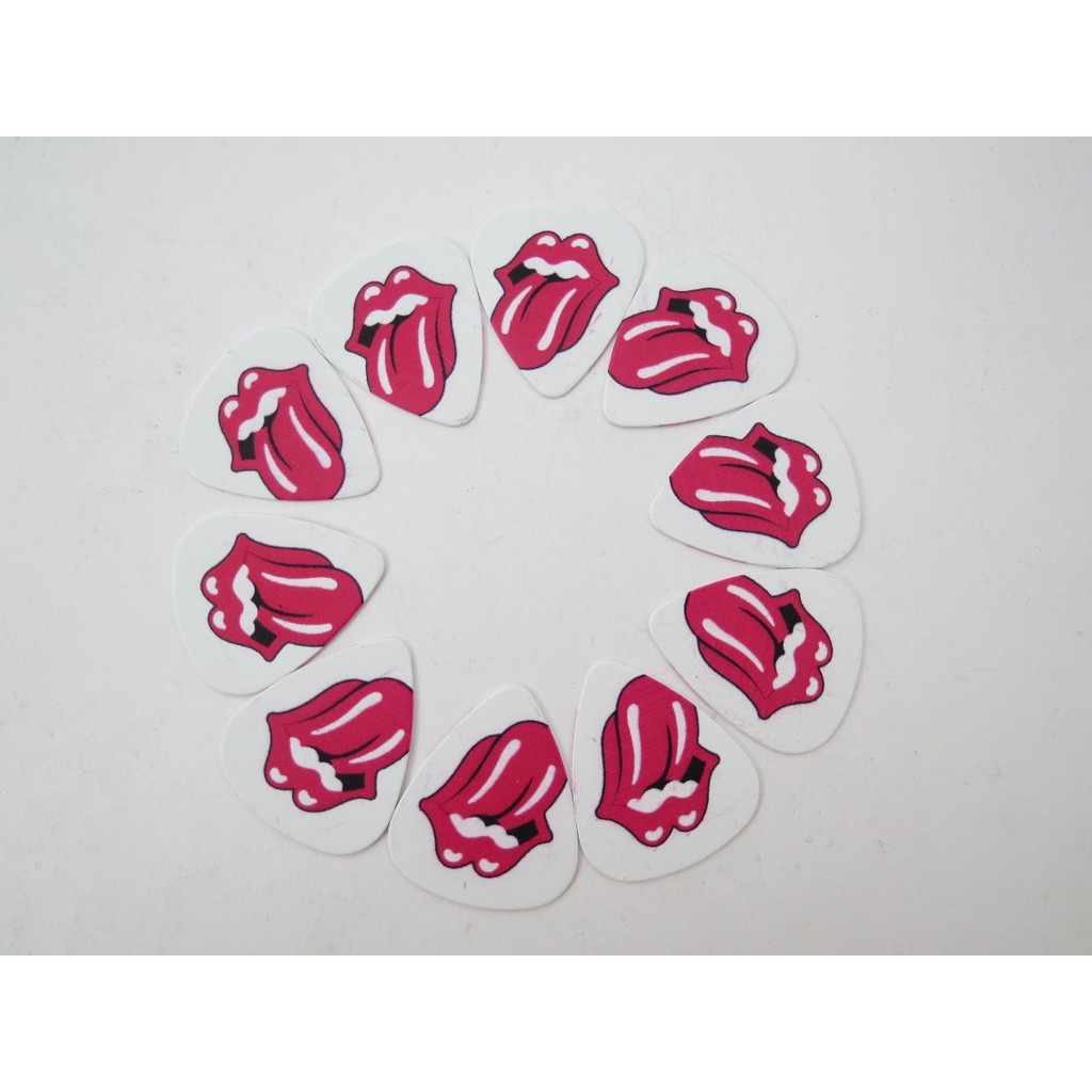 Kit Com 10 Palhetas Para Violão E Guitarra Desenho de Boca | Shopee Brasil