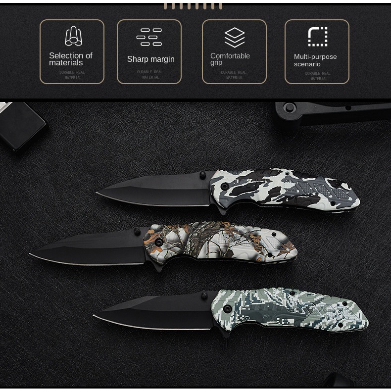 Canivete Profissional Camuflado Com Pederneira Tático Com apito ...