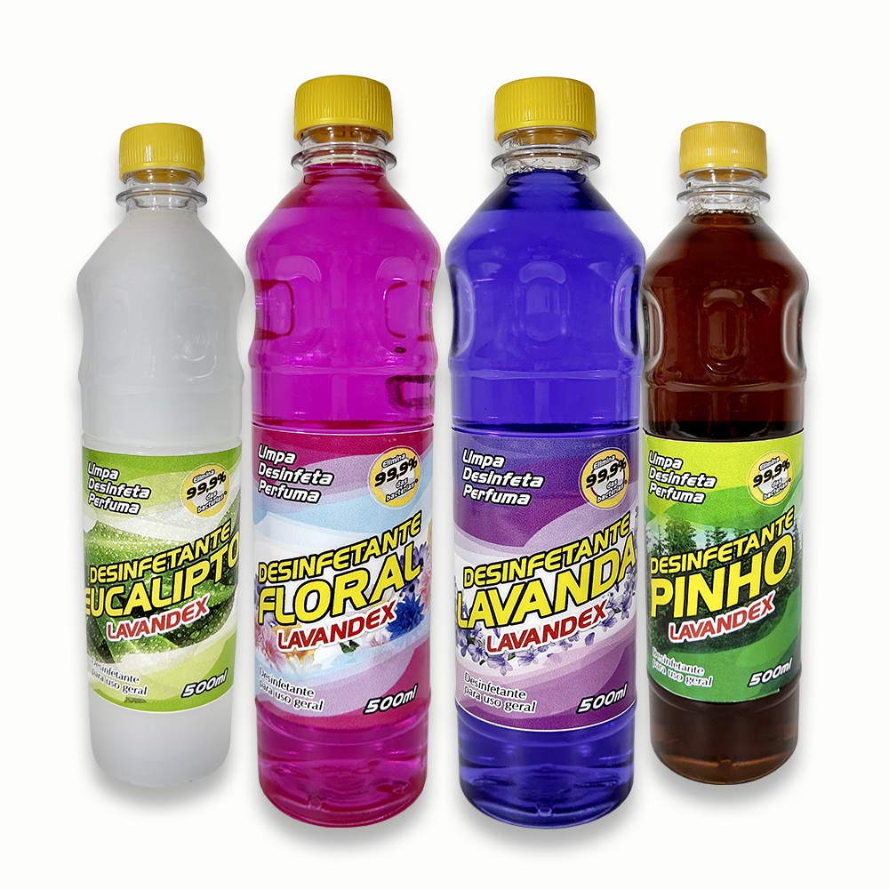 Desinfetante 500ml Uso Geral Eucalipto/Pinho/Floral/Lavanda Lavandex ...