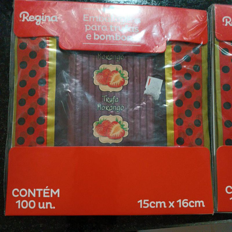 embalagem para trufas e bombons Morango marca Regina | Shopee Brasil