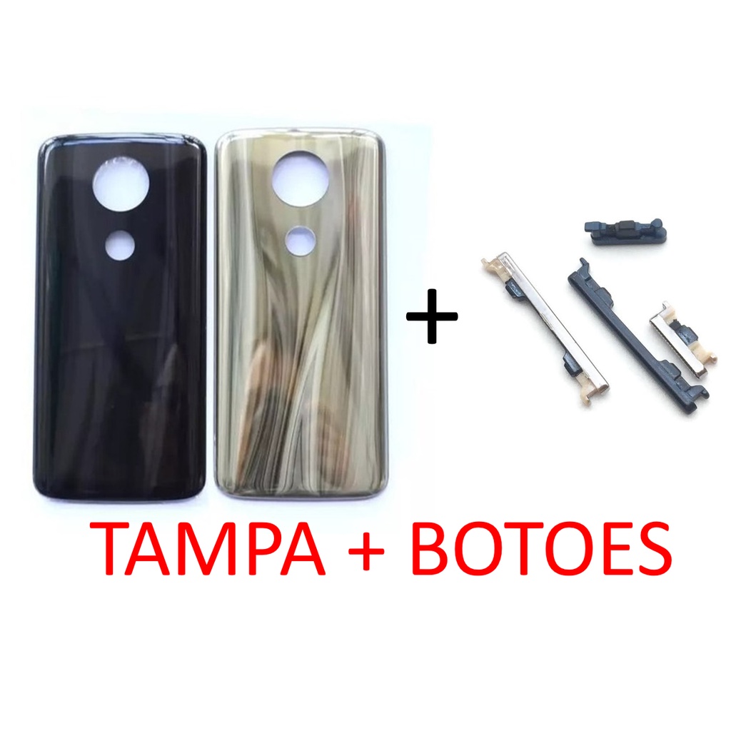 Tampa traseira + botoes moto g6 play botao externo dourado e azul ...