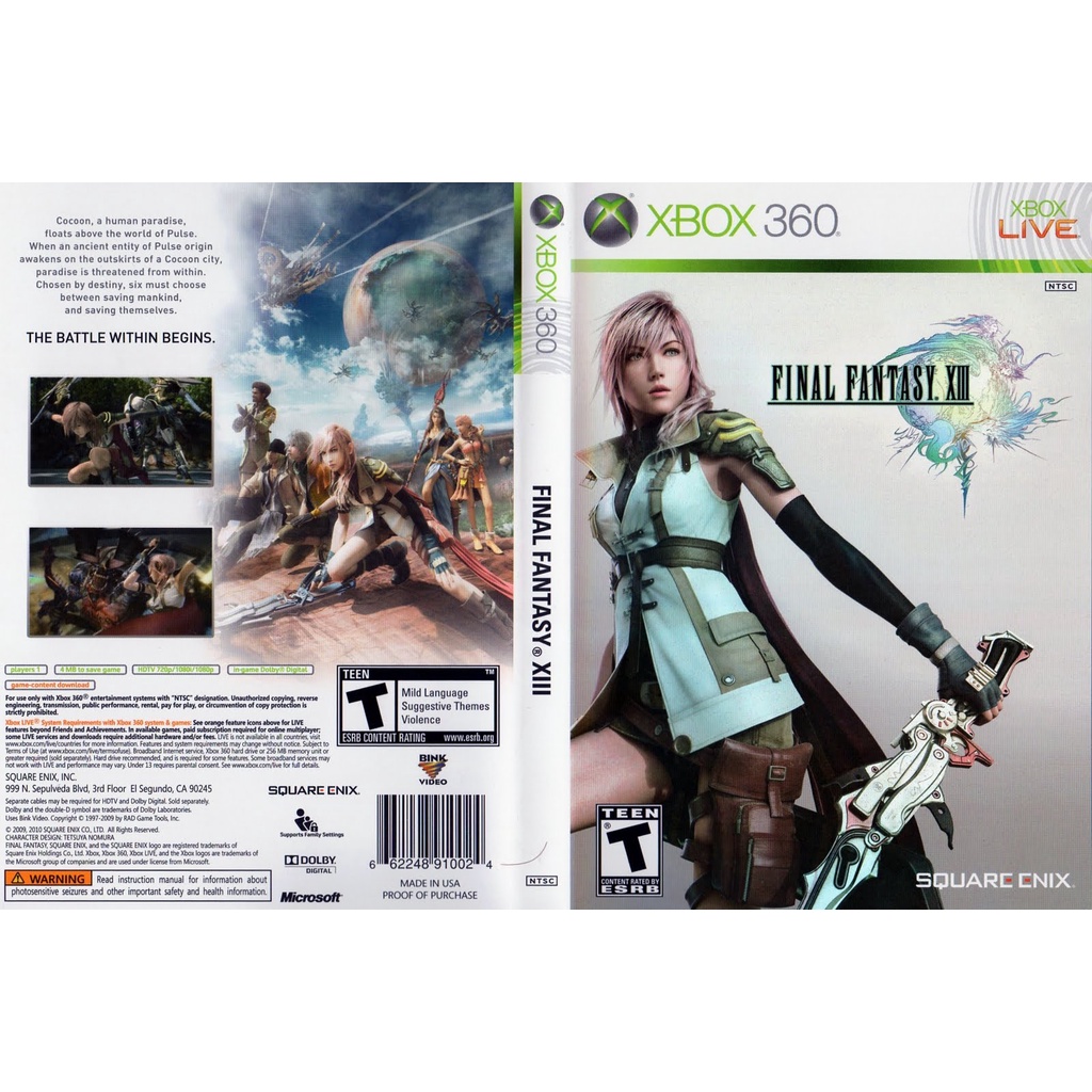 Final fantasy XIII Complet P/ XBOX360 (LTU/LT/JTAG/RGH) | Shopee Brasil