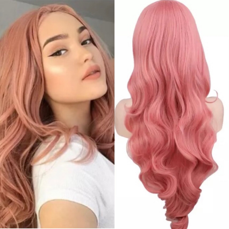 Peruca Rosa Pastel - Peruca Lolita - Rosa Milkshake - S/Franja ...