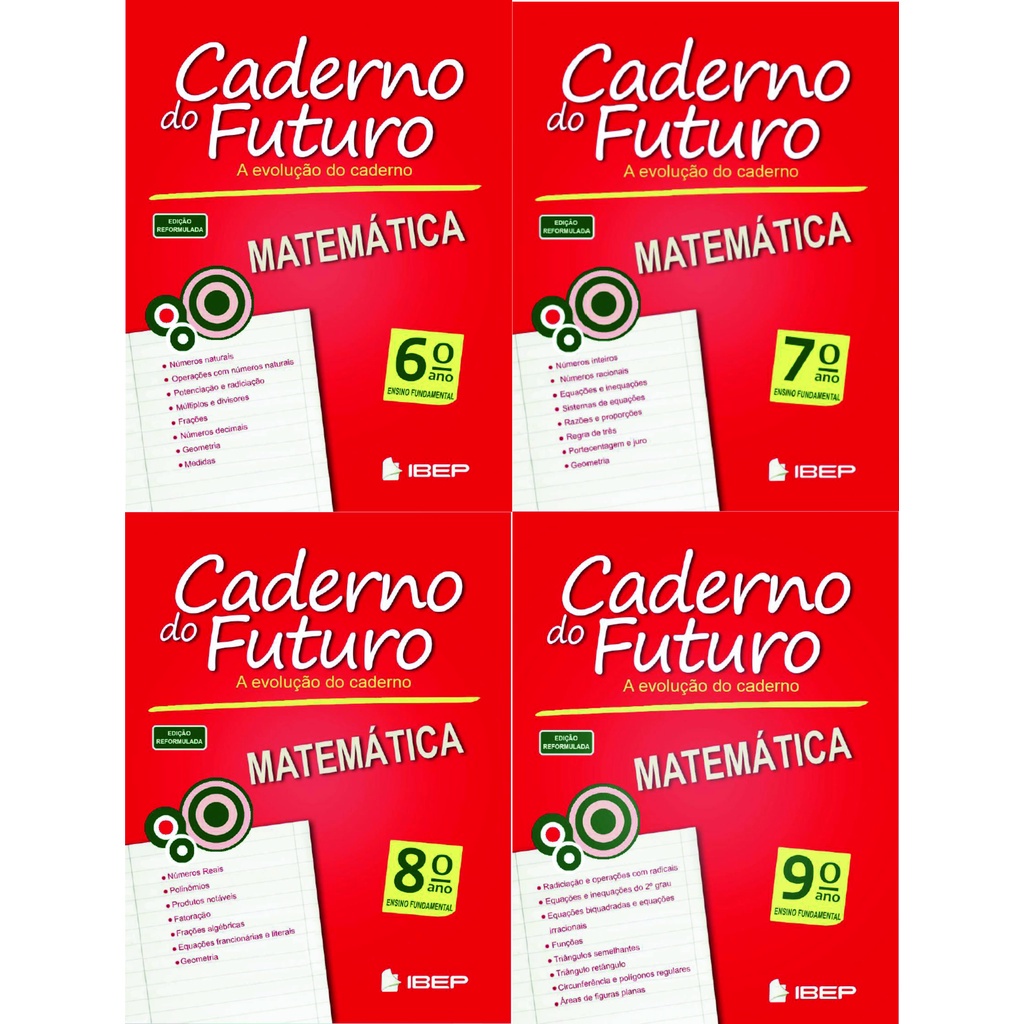 Kit Caderno Do Futuro De Matemática 6 ao 9 Ano do Aluno - IBEP | Shopee ...