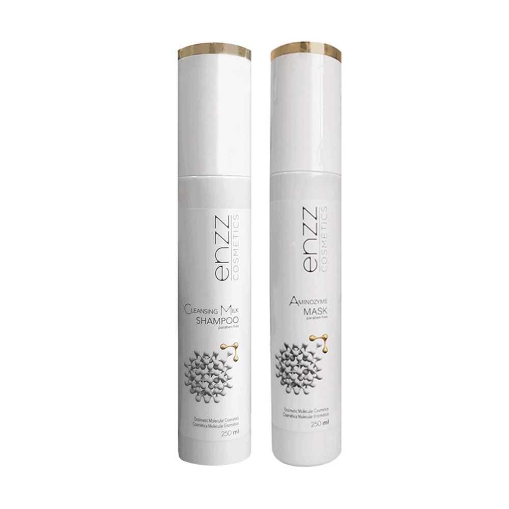 Kit Enzz Shampoo Cleansing Milk 250ml + Aminozyme Mask 250ml | Shopee ...
