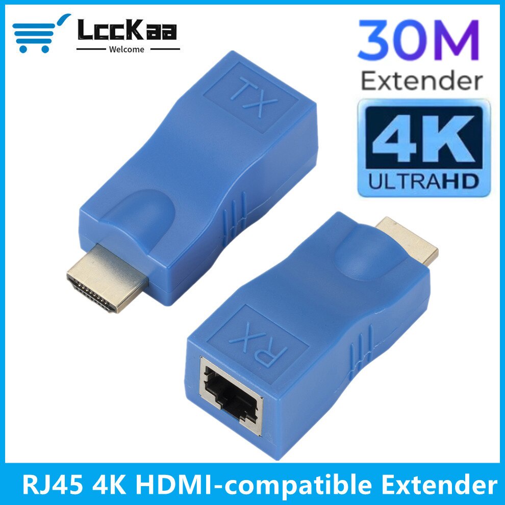 LccKaa 4K HDMI Compatível Extender Estender Até 30m via RJ45 CAT5e Cat6 ...
