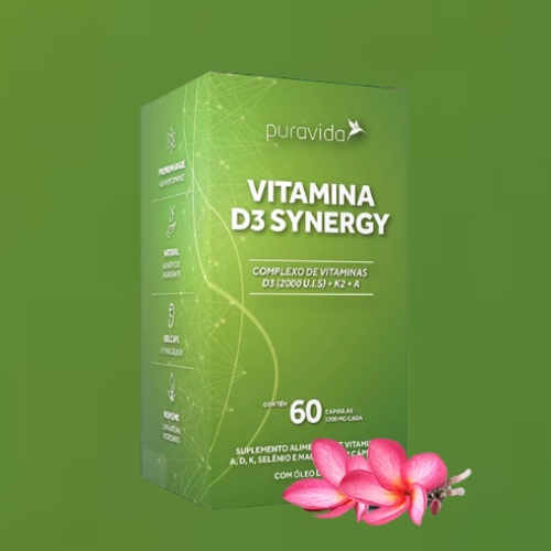 Vitamina Synergy Pura Vida, D3 2.000ui, K2 Mk7 100mcg 60caps | Shopee ...