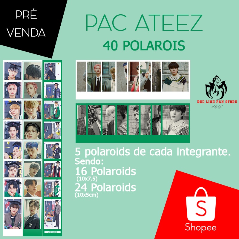 PAC 40 POLAROIDS - KPOP ATEEZ (FEVER-EPILOGUE) | Shopee Brasil