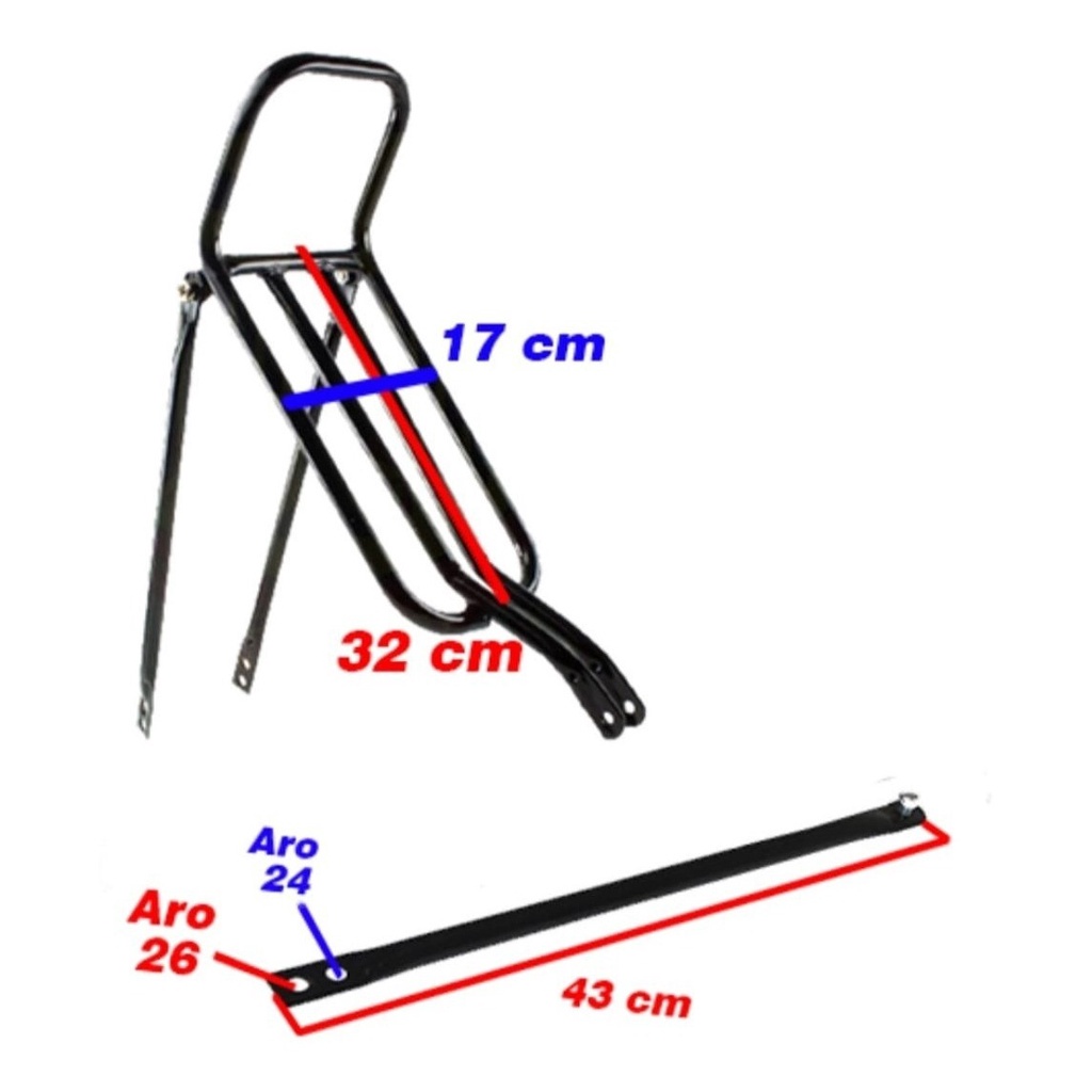 garupeira tubao garupa bagageiro rabetao para bicicleta bike motorizada ...