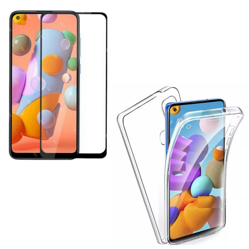 Kit Película 3d 9d + Capa Case Capinha 360° Frente e Verso Samsung Galaxy A11 | Shopee Brasil