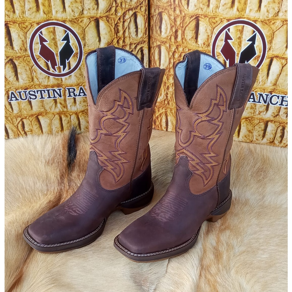 Bota Texana Austin Ranch Med Dog Tabaco Solado Jump | Shopee Brasil