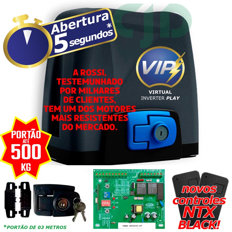 Motor de Portão DZ Nano VIP 500 Kg 110V S/ Cremalheira Rossi | Shopee Brasil