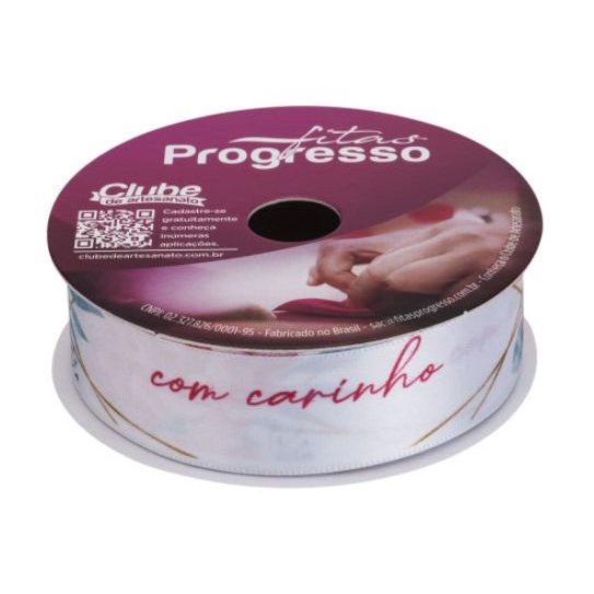 Fita Cetim 22 mm Cor 080 Linha Floral Com Carinho - Rolo 10 Metros ...