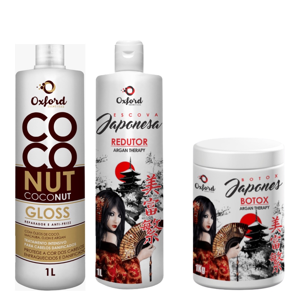 Kit Escova Progressiva Coconut Profissional + Japonesa + Botox Japa ...