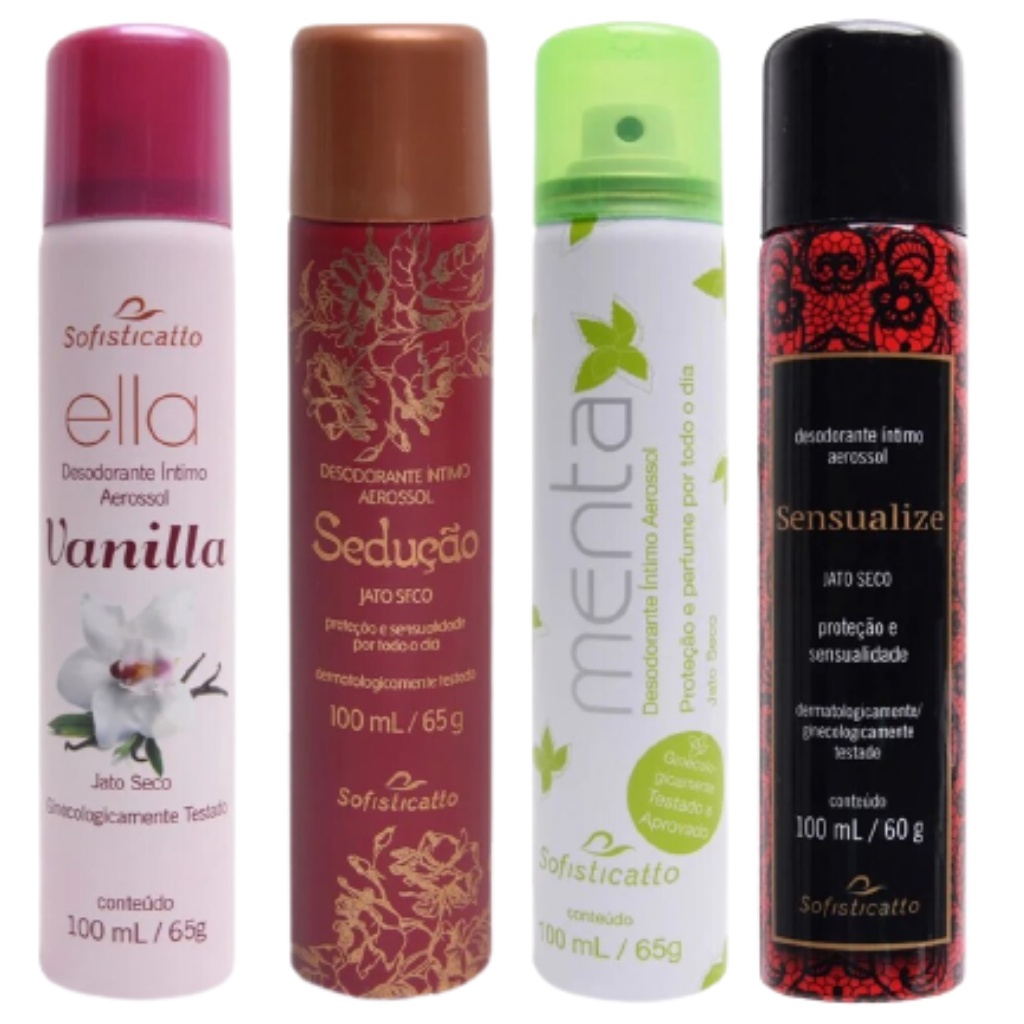Desodorante Íntimo Aerossol Sofisticatto 100 ml | Shopee Brasil
