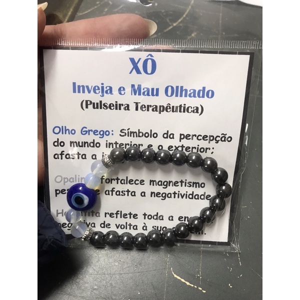 Pulseira Terapêutica xô mau olhado inveja com olho grego | Shopee Brasil