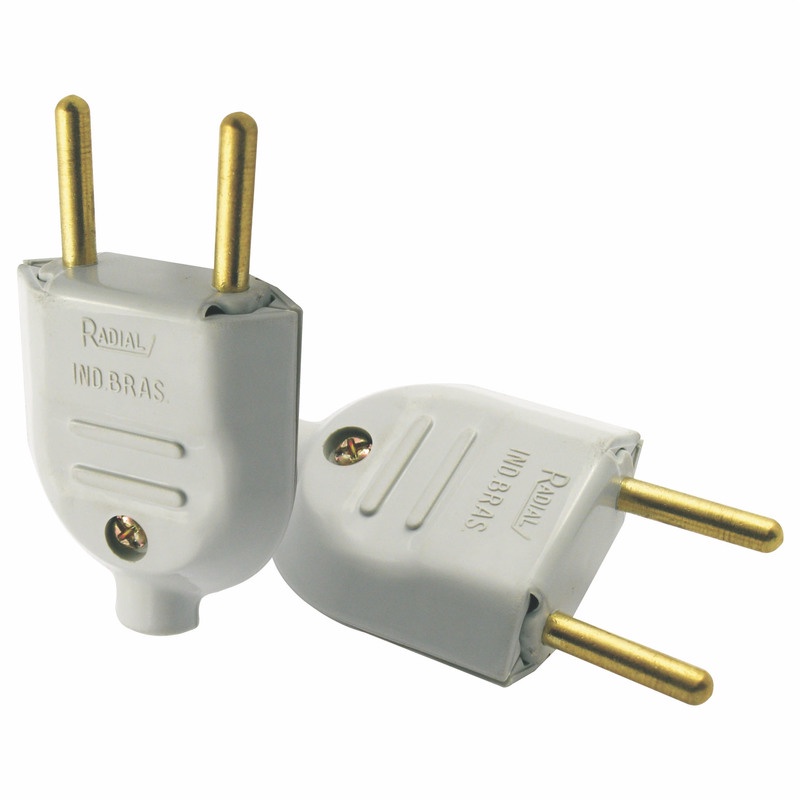 Plugue Macho 2 Polos Cinza 10A/250V - Radial | Shopee Brasil