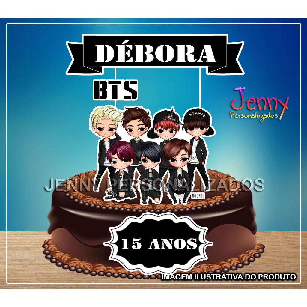 Topo Topper de bolo BTS Personalizado 2 | Shopee Brasil