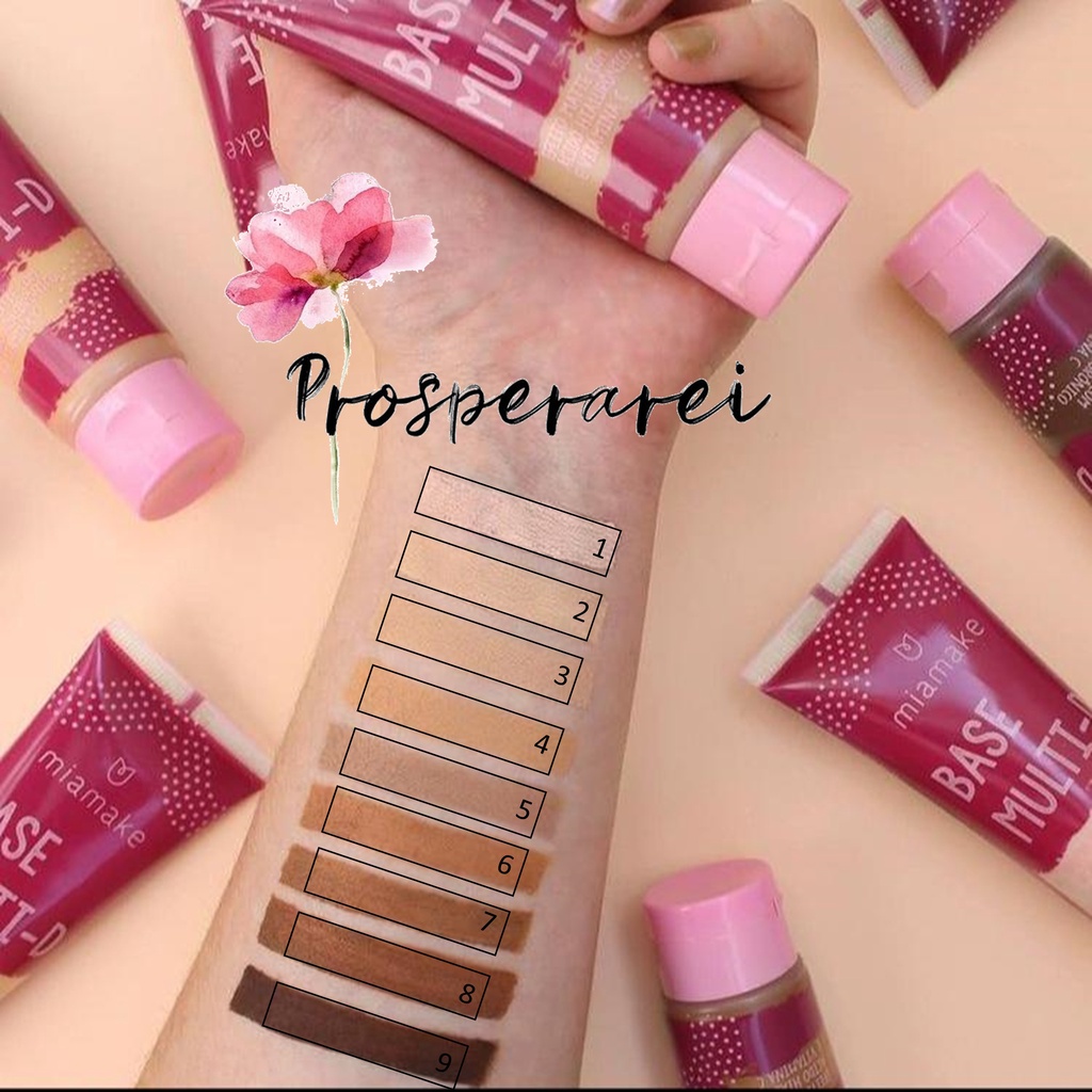 Mia Make Base Efeito Matte Multi-D Ácido Hialurônico e Vitamina C Todas as Tonalidades | Shopee ...