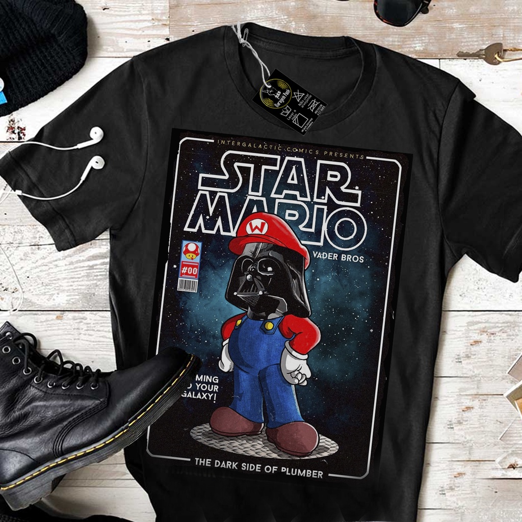 Camiseta Mario Bros Darth Vader Camisa | Shopee Brasil