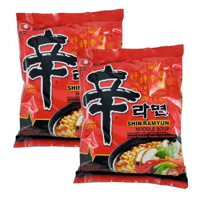 Lamen Coreano Shin Ramyun Kit 2 Macarrão Picante Carne e Vegetais 110g - Nongshim | Shopee Brasil