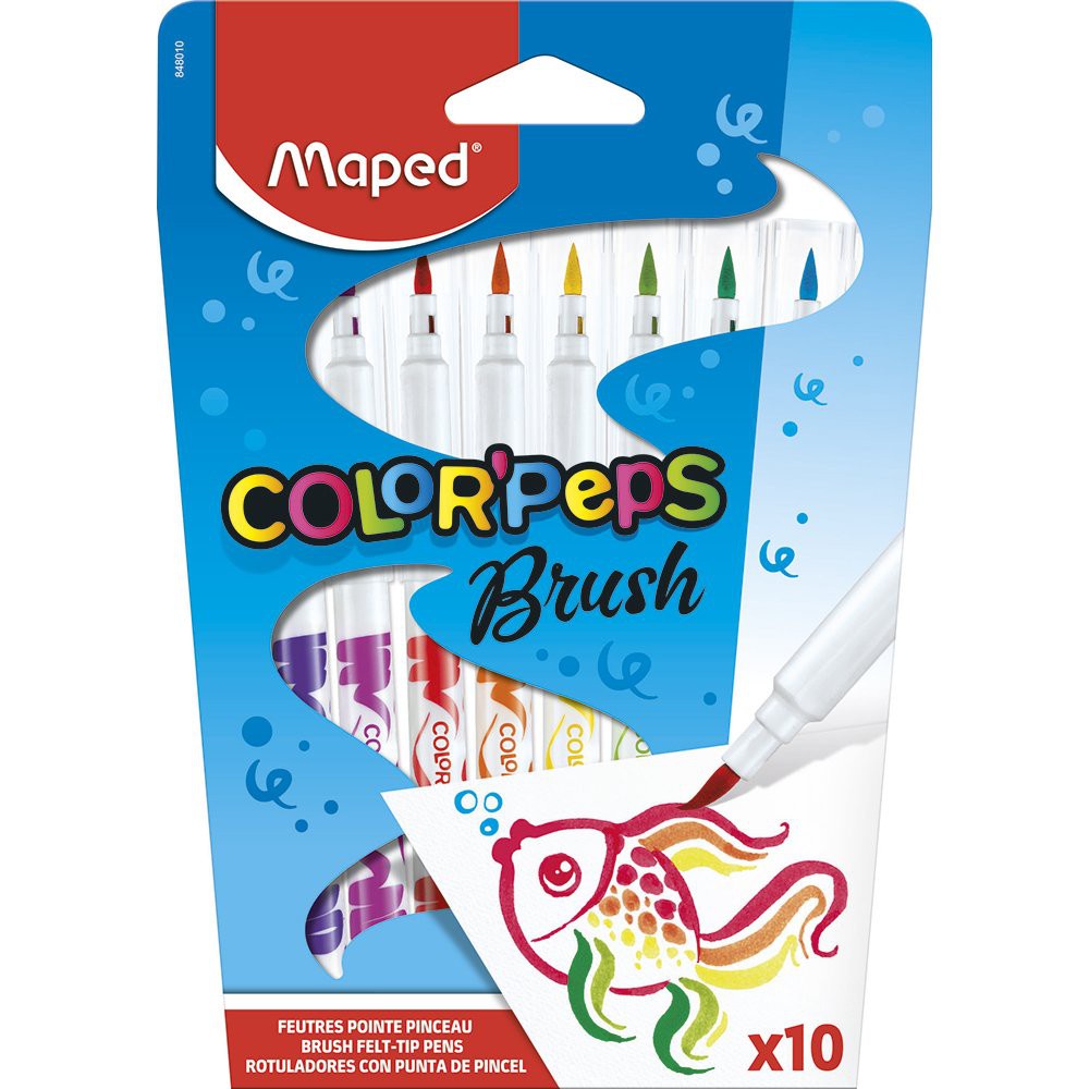 CANETA HIDROGRÁFICA COLOR PEPS MAGIC 10 CORES MAPED | Shopee Brasil