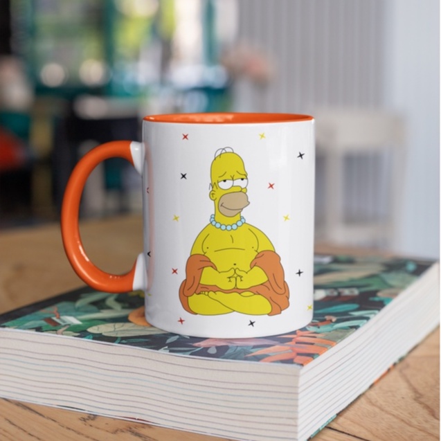 Caneca Simpsons Namastê Caralho - Xícara de Porcelana Personalizada ...