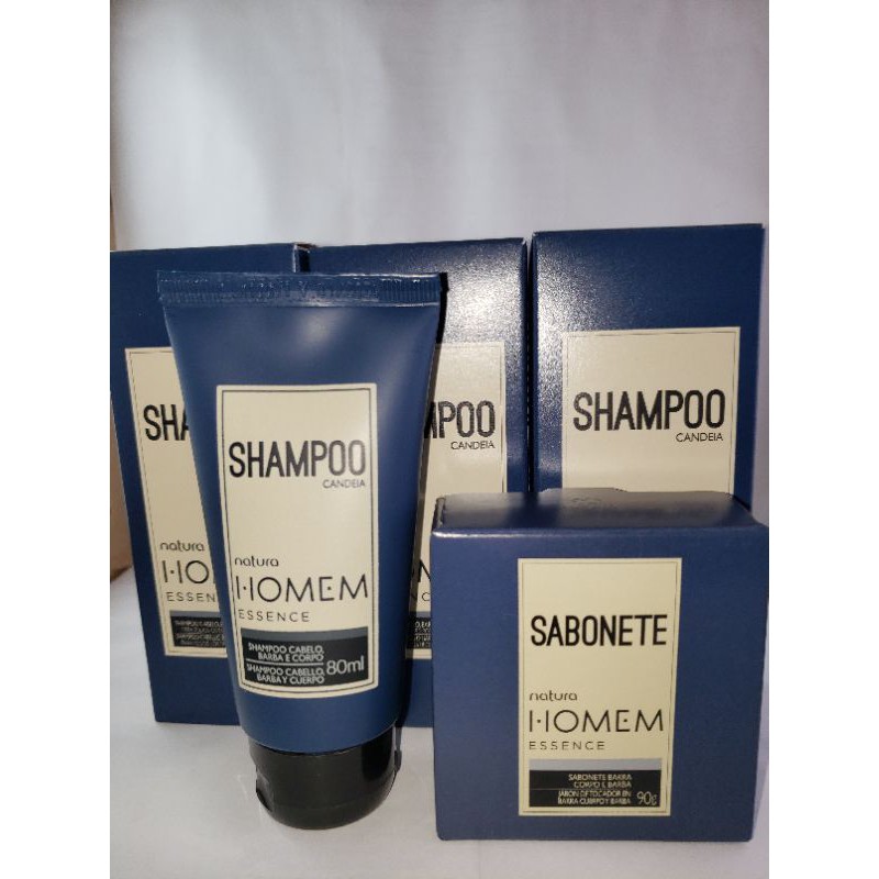 Kit natura homem essence.Contém 1 shampoo cabelo e corpo 80ml e um ...