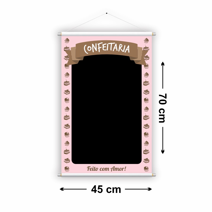 Banner Pronto Confeitaria 45x70cm Placa Lousa Escrever Produtos ...