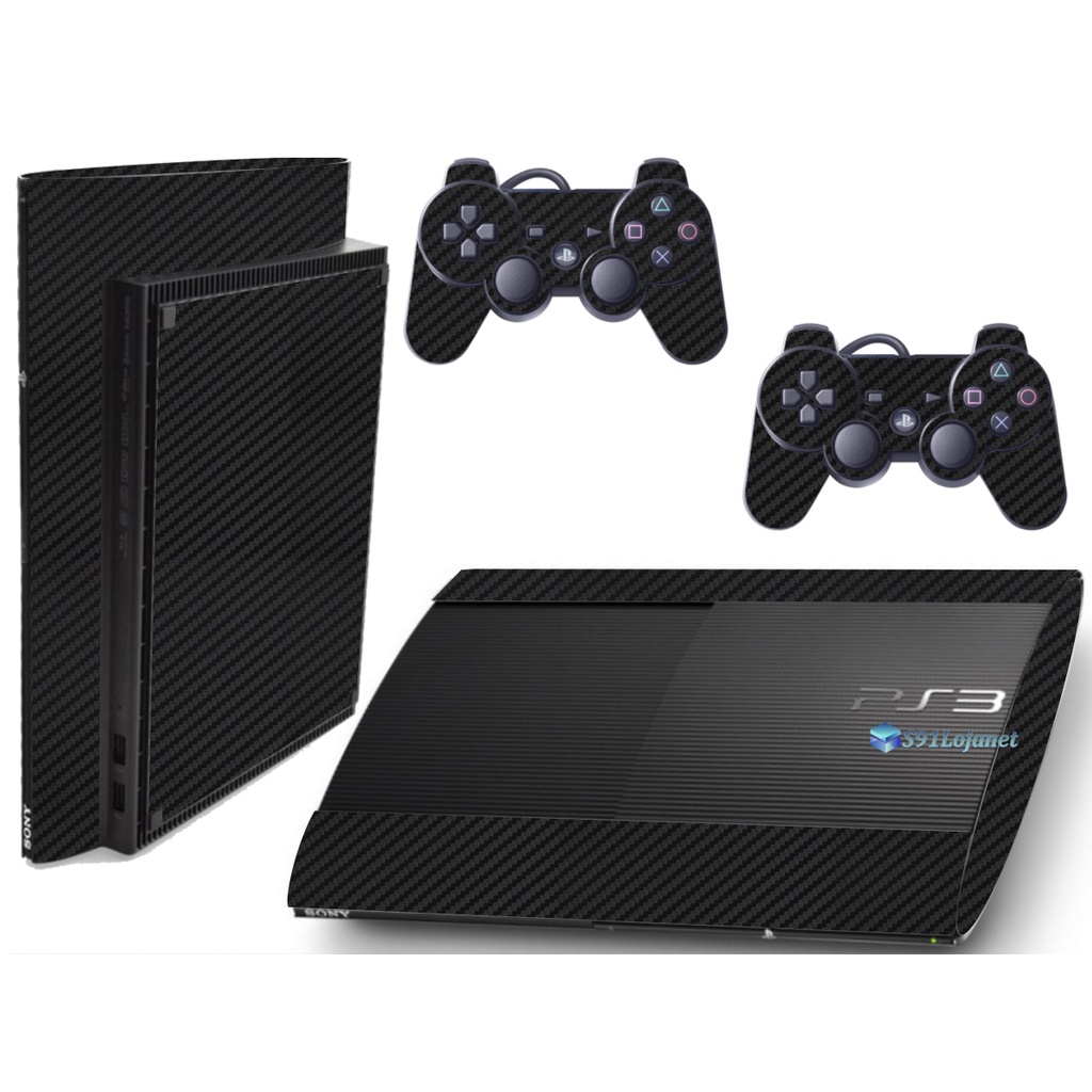Adesivo para Playstation 3 PS3 Super Slim Pelicula Fibra Preto | Shopee Brasil