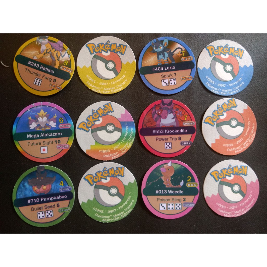 Pokemon tazo chips para pokemon master trainer board game | Shopee Brasil