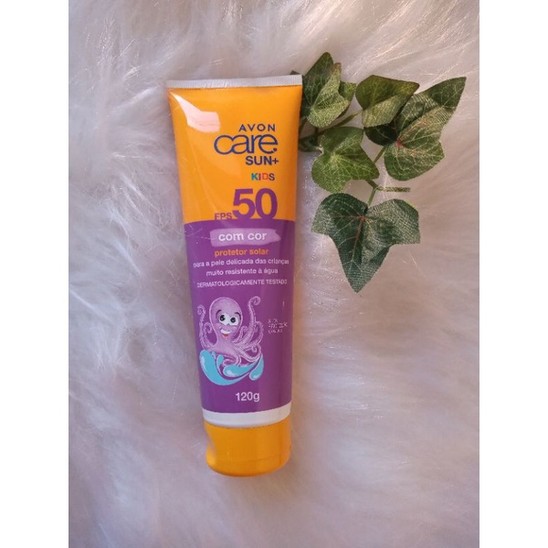 Protetor solar com cor FPS 50 Avon Care Sun + kids 120g | Shopee Brasil