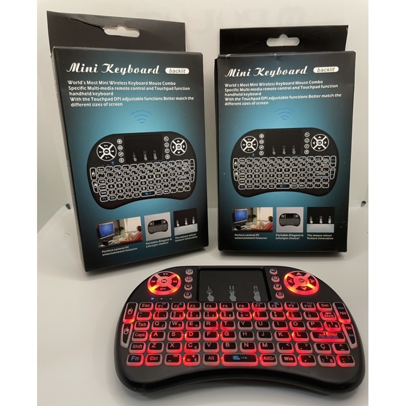 Mini teclado keyboard sem fio ideal para tv box smart tv e pc | Shopee ...