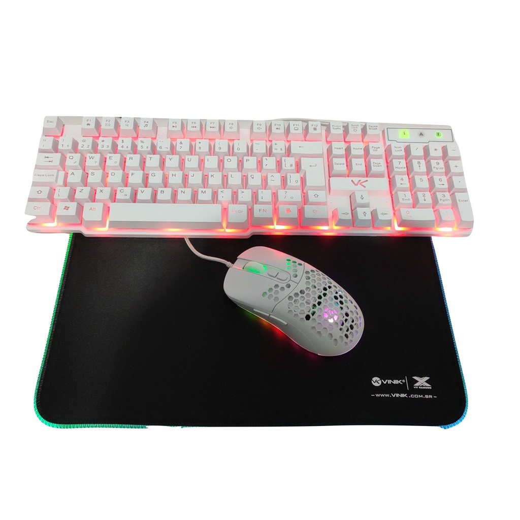 Kit Gamer Completo Mouse Teclado Com Led Vermelho e MousePad | Shopee ...