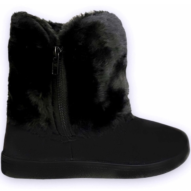 Bota Coturno de Pelo Lã Forrada Inverno Frio Polaina Cano Curto ...