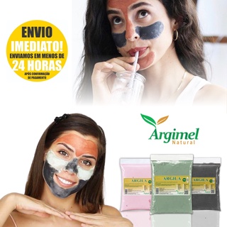 skin care Argila em pó 100g - Máscara Facial - Branca, Preta, Vermelha ...