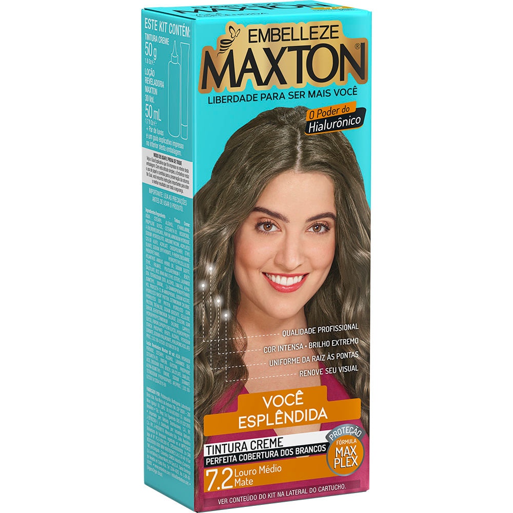 Tinta de Cabelo Maxton Linda e Esplêndida Louro Médio Mate 7.2 | Shopee ...