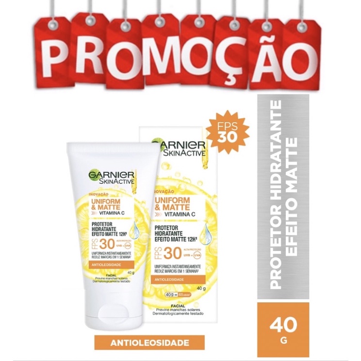 Protetor Solar Garnier Facial Hidratante Vitamina C Efeito Matte 12h ...