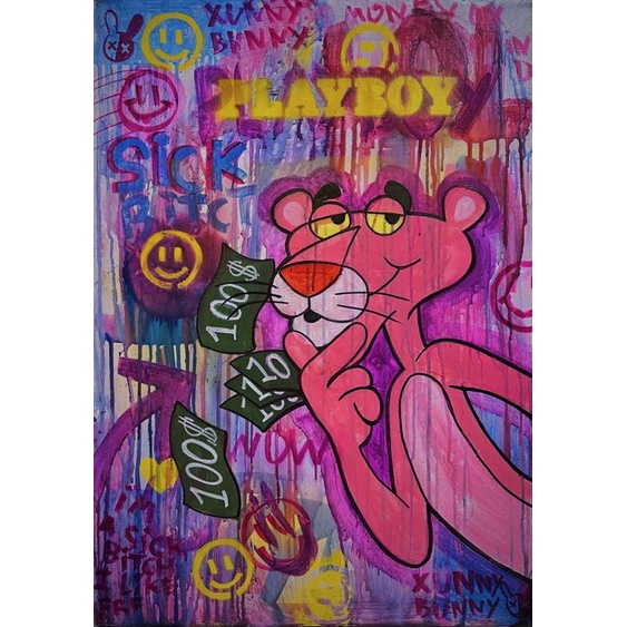 Poster Pantera Cor De Rosa Decoração A4 (21cm x 30cm) | Shopee Brasil