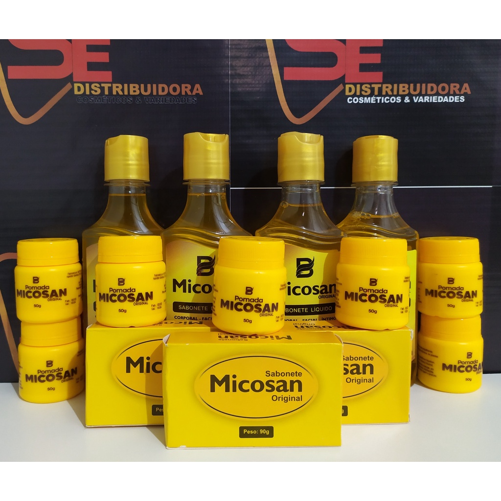 Micosan Pomada Kit Clareador 7 Pomadas 4 Sabonetes Liquidos 3 Sabonetes ...