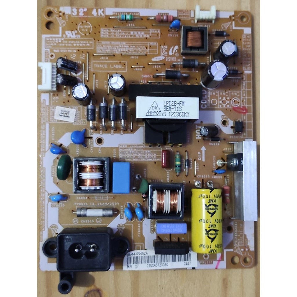 Placa da fonte tv samsung UN32EH4000 funcionando perfeitamente retirada de tv com tela quebrada ...