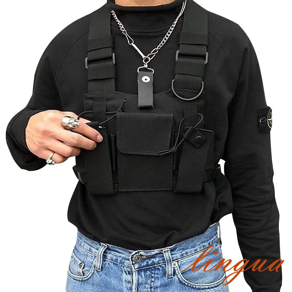 Lua-Men Women Chest Front Backpack Chest Rig Bag Multi-Pocket Vest Hip ...