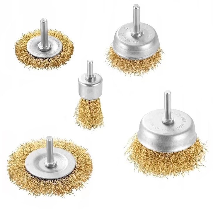 Kit Escova De Aço Para Esmerilhadeira 5 Peças Limpeza Ferrugem Jogo De ...