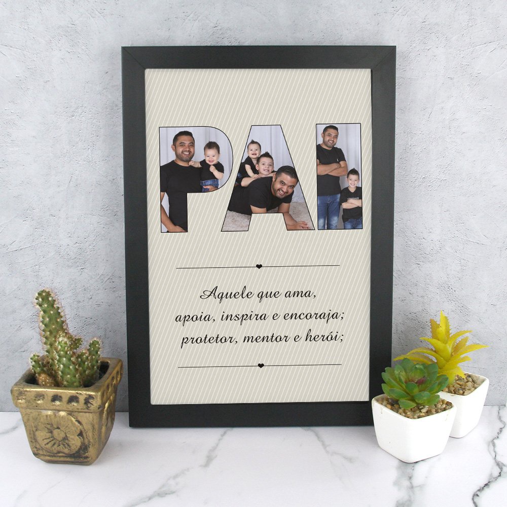 Placa Decorativa Pai Personalizado Com Sua Foto Presente Dia dos Pais ...