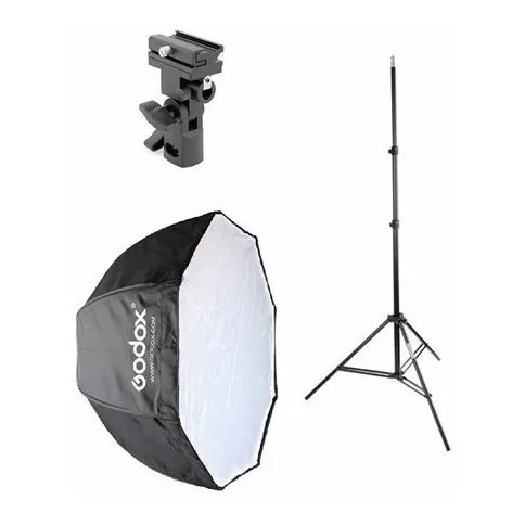 Softbox Octabox 80cm Greika + Suporte P/ Flash + Tripé 2mt | Shopee Brasil