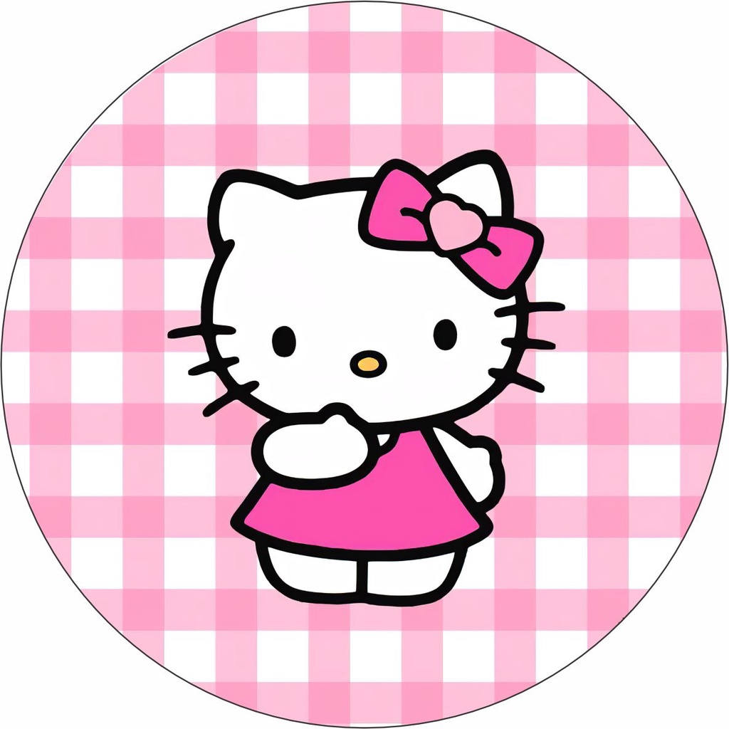 Painel Redondo Tecido Sublimado Hello Kitty Rosa | Shopee Brasil