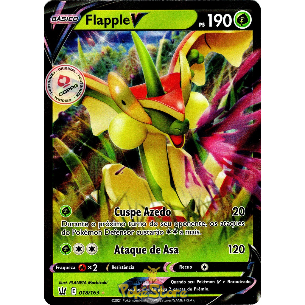 Carta Pokemon Flapple V Português Card Original Copag - Pronta Entrega - Estilos de Batalha ...